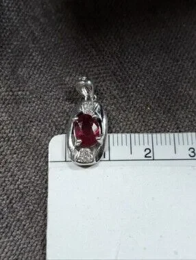 Source Unknown | Jewelry | 925 Silver Red Ruby Cubic Zurconia Pendant ...